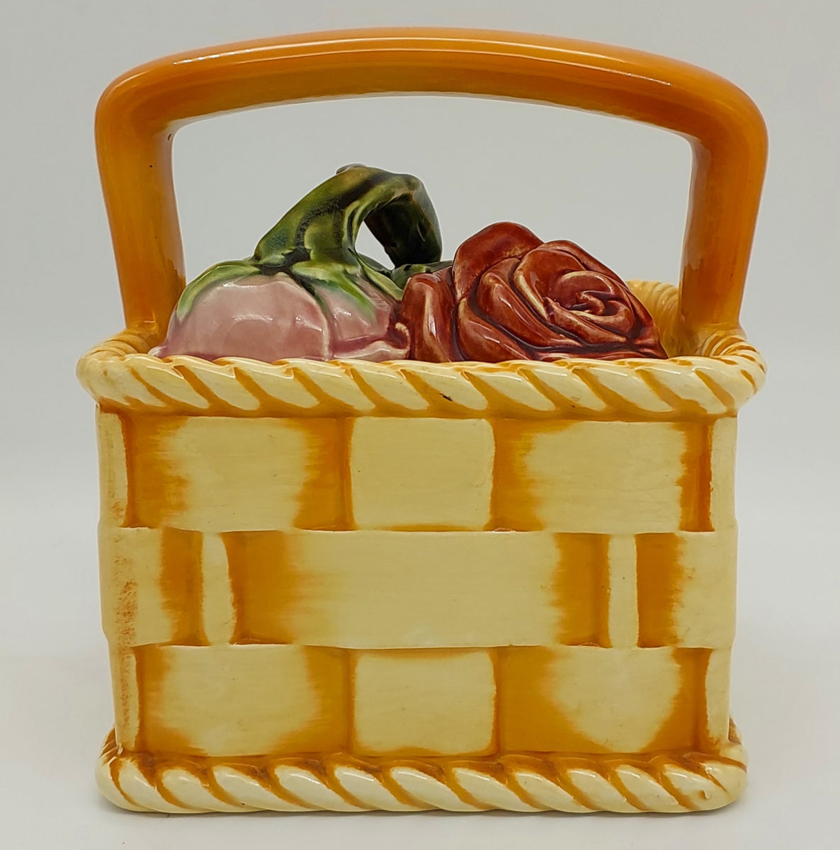 Sarreguemines - Pink and Red Roses - Square Lidded Basket – My Butlers ...