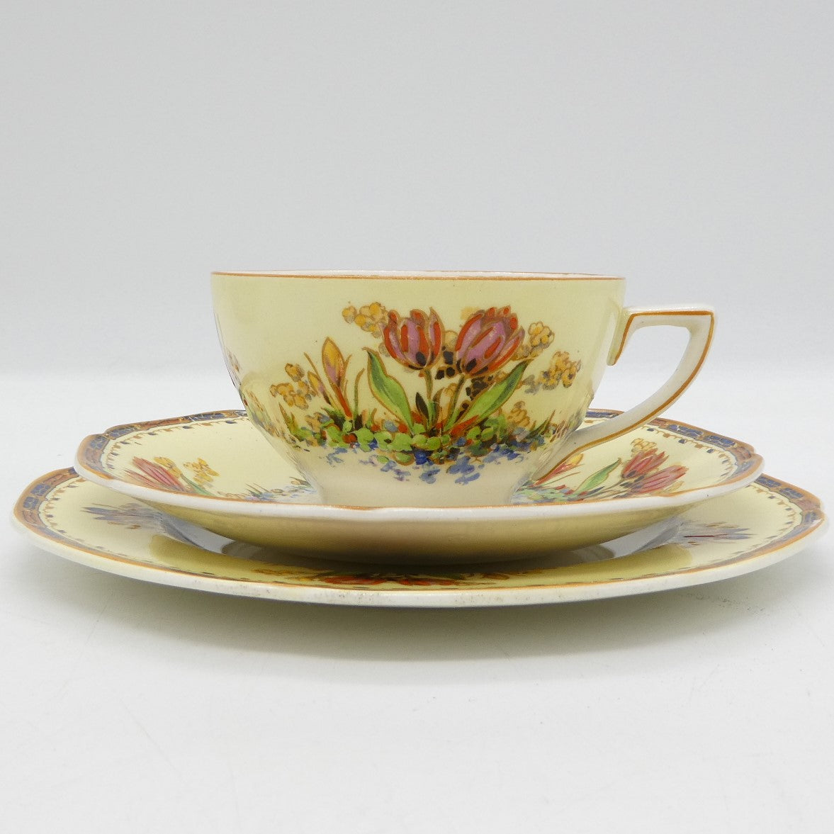 Crown Ducal - Hand-painted Flowers, Regent Shape - 19-piece Part Tea S ...